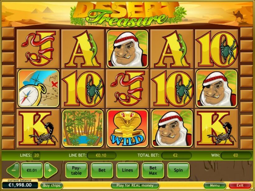 Desert Treasure online slots features twenty pay lines
